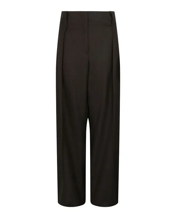 FERRAGAMO Highwaisted Wool Pants - Grey