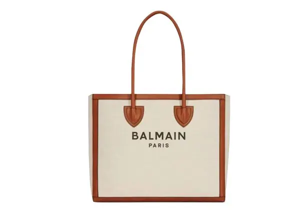 Balmain Army Shopper 42 Logo Tote Bag - Beige