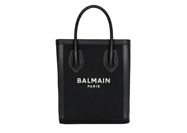Balmain Leather Trimmed Tote Bag