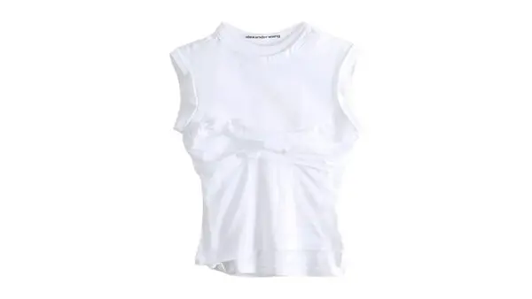 Alexander Wang Twisted Bust Layered Tank - White