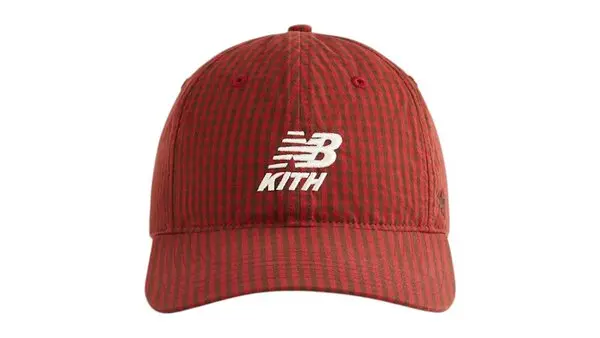 Kith X 47 Brand X New Balance Classic Gingham Poplin Franchise Long Sleeve Cap - Biking Red