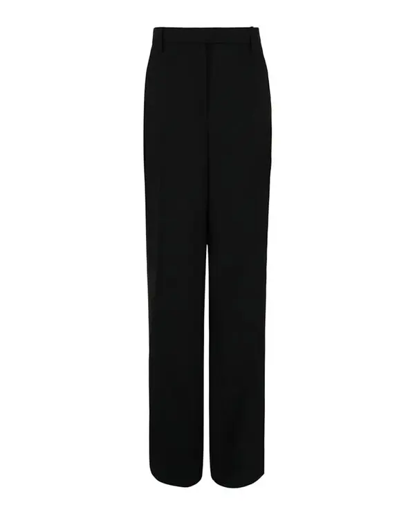 FERRAGAMO Creased Straight Leg Trousers - Black