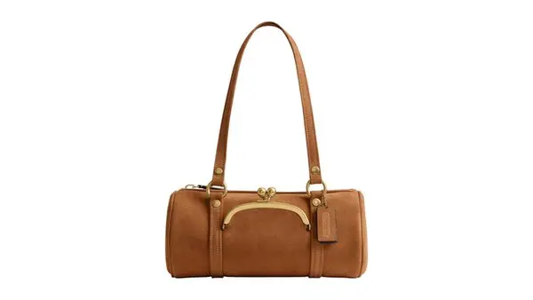 COACH Kisslock Barrel Bag 28 - Caramel