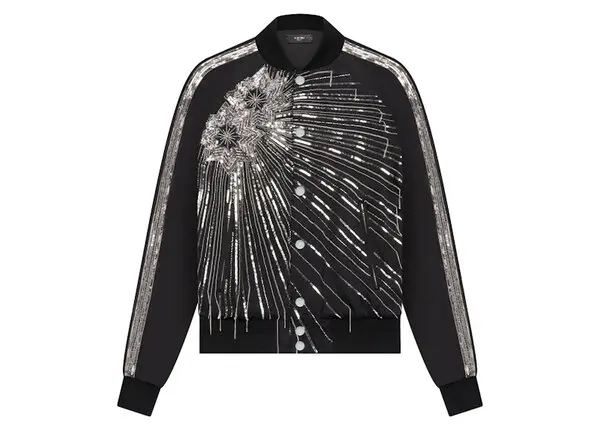 Amiri Beaded Star Bomber Jacket - Black