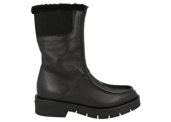 FERRAGAMO Montse Fur Ankle Boots - Black