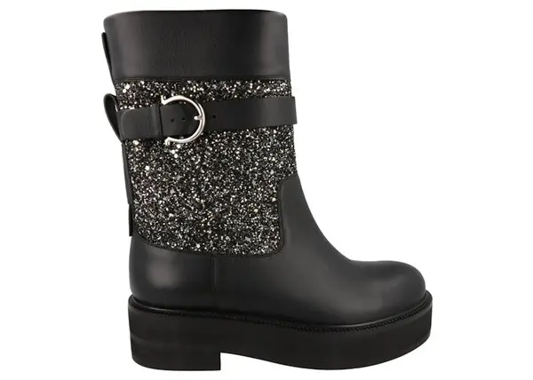 FERRAGAMO Ean Glitter Ankle Boots