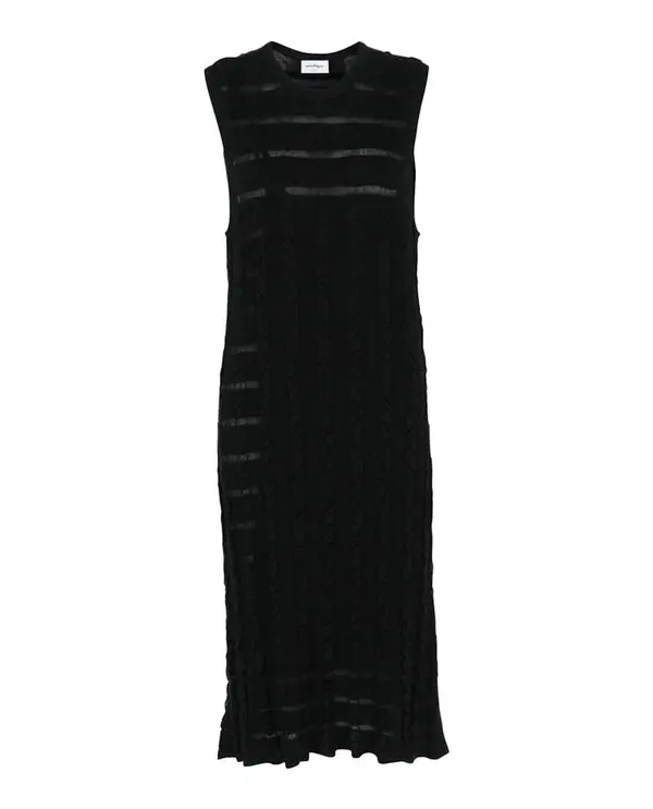 FERRAGAMO Cable Knit Midi Dress