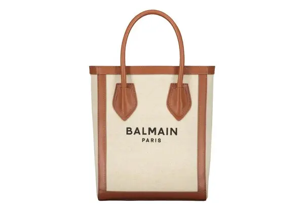 Balmain Leather Trimmed Tote Bag