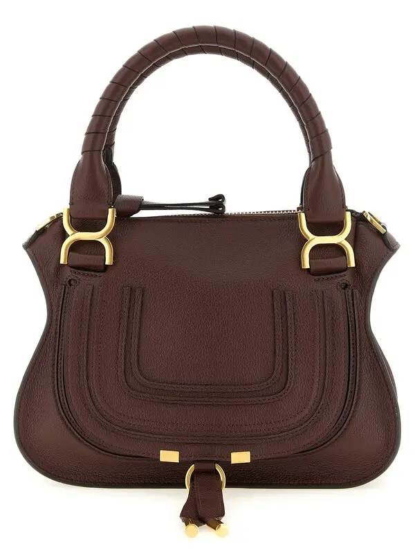 Chloé Marcie Saddle Stitch Handbag - Brown