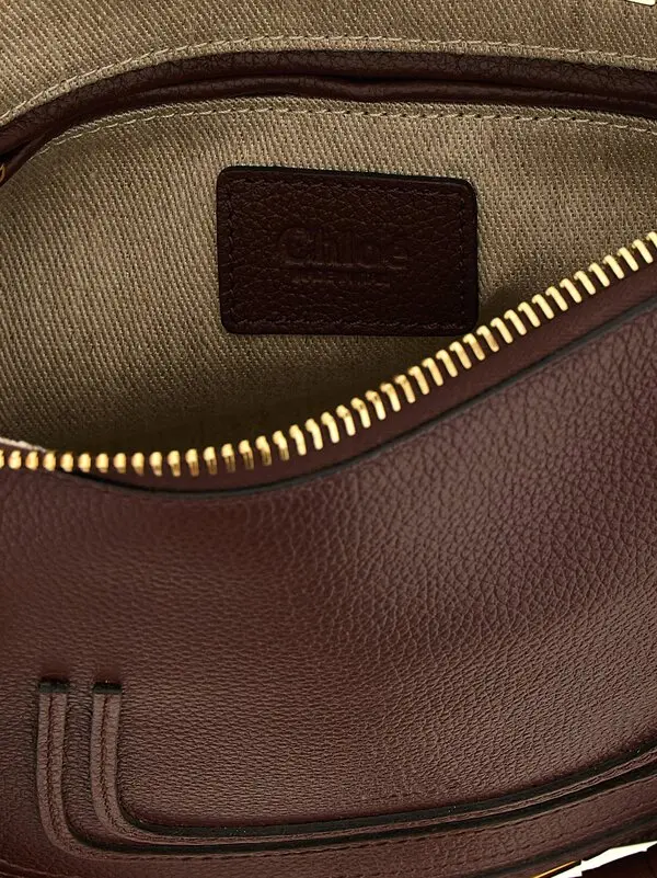 Chloé Marcie Saddle Stitch Handbag - Brown