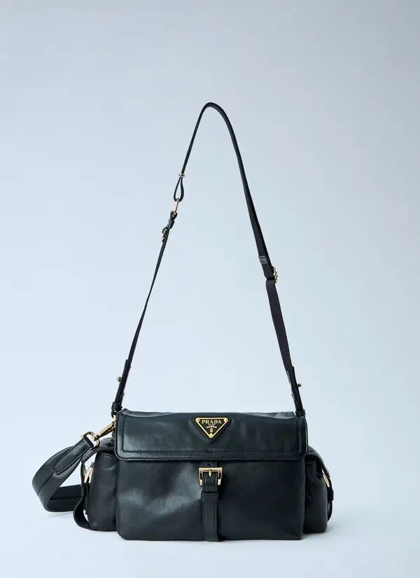 Prada Explore Medium Shoulder Bag With Flap - Black