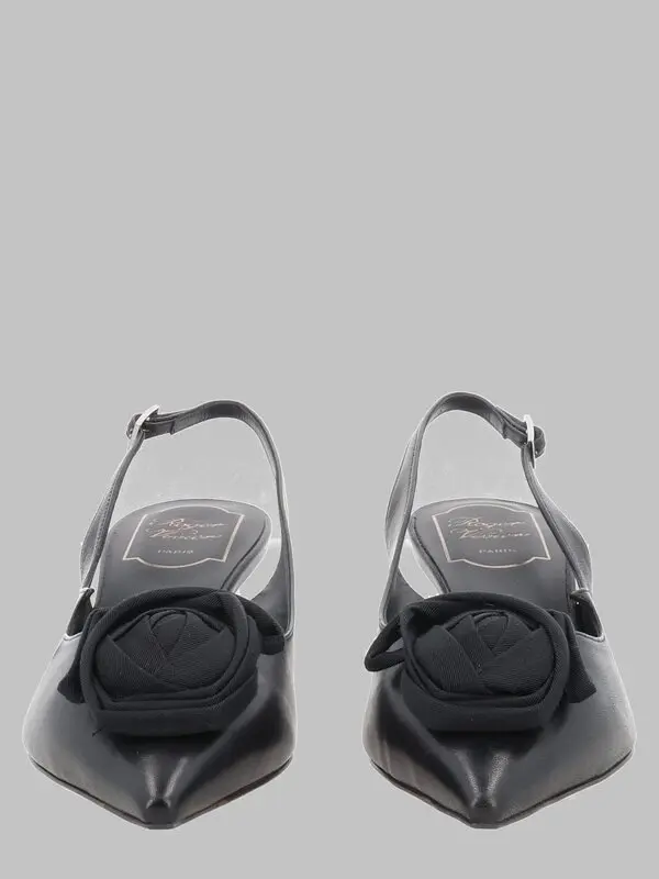 ROGER VIVIER Rose Vivier" Slingback Pumps In Leather - Black