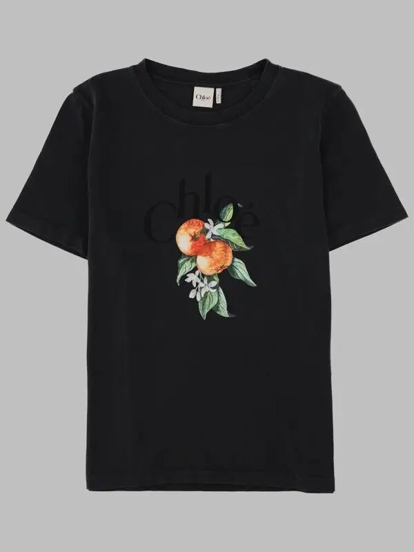 Chloé Cotton Jersey T-shirt With Logo - Black