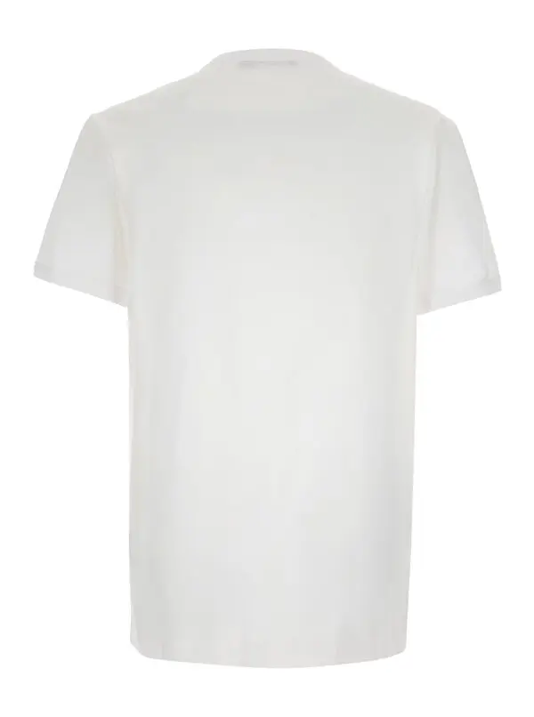 Dolce & Gabbana Crew Neck T-shirt With Logo Embroidery On The Front In Cotton For