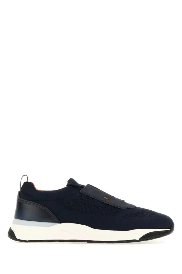 Santoni Navy Flip Sneakers - Blue