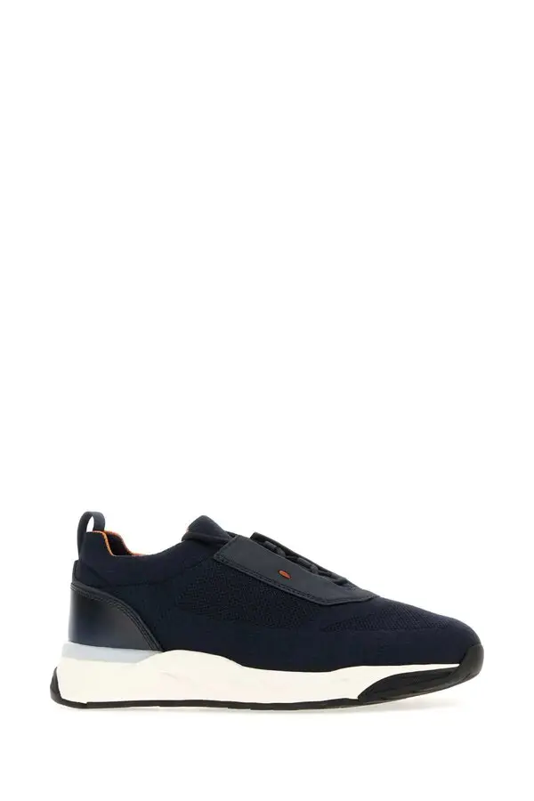 Santoni Navy Flip Sneakers - Blue