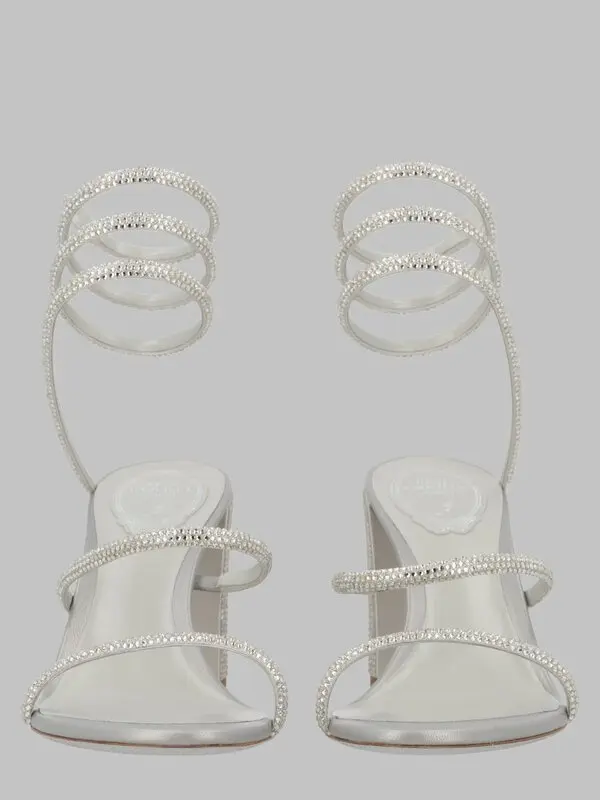 Rene Caovilla Embellished Spiral Sandals - Gray