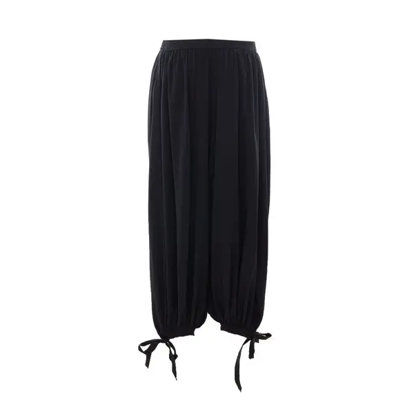 Chloé Fluid Pleated Crepe De Chine Pants - Black