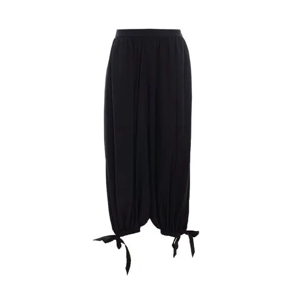 Chloé Fluid Pleated Crepe De Chine Pants - Black