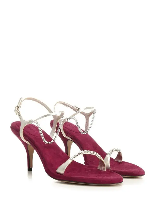 Chloé Zia Heeled Sandals With Rhinestone Embellishments - Purple