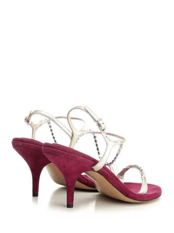 Chloé Zia Heeled Sandals With Rhinestone Embellishments - Purple
