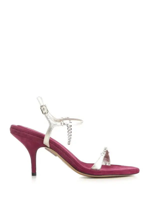 Chloé Zia Heeled Sandals With Rhinestone Embellishments - Purple