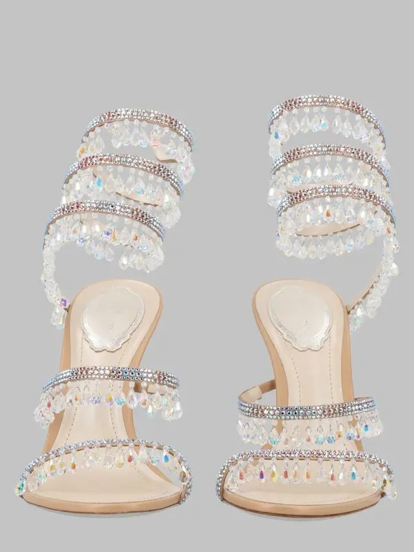 Rene Caovilla Chandelier Heel Sandals - Cream