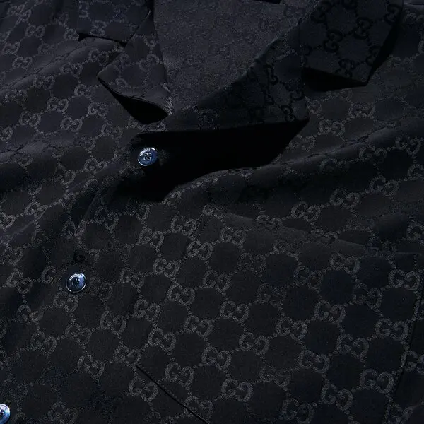 Gucci Gg Silk Jacquard Bowling Shirt