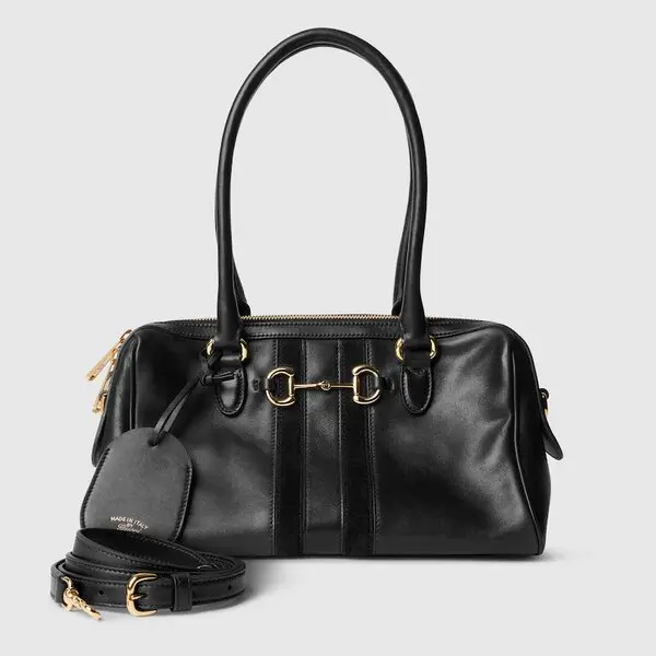 Gucci Medium Boston Bag In Leather - Black