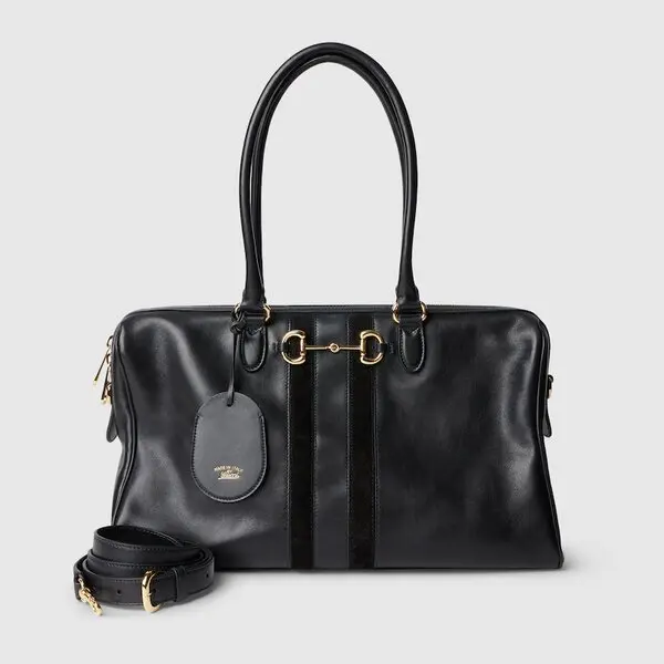 Gucci Borsetto Large Boston Bag Leather - Black