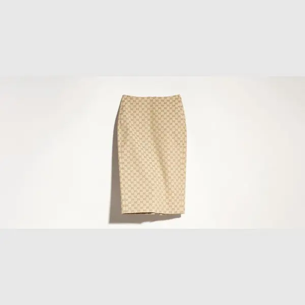 Gucci Gg Cotton Canvas Midi Skirt