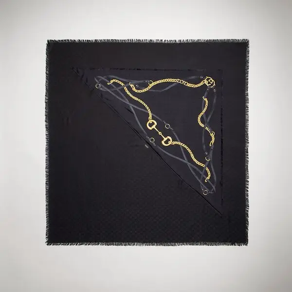 Gucci Gg Wool Silk Jacquard Cape