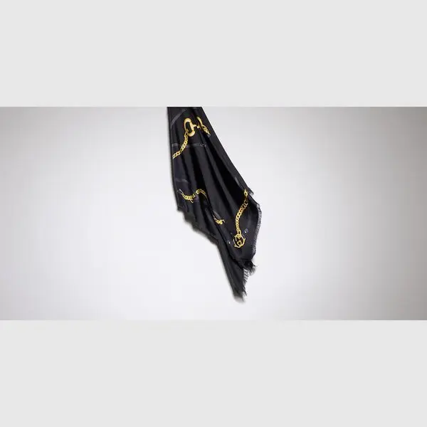 Gucci Gg Wool Silk Jacquard Cape