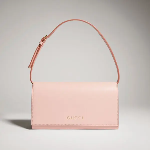 Gucci Mini Pouch With Lettering Leather