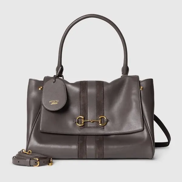 Gucci Paparazzo Medium Top Handle Bag Leather - Grey