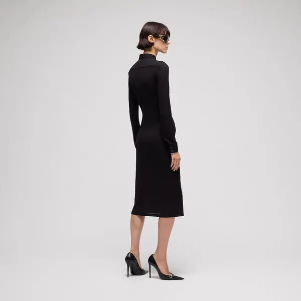 Gucci Viscose Crêpe Jersey Shirt Dress With Enameled Buttons