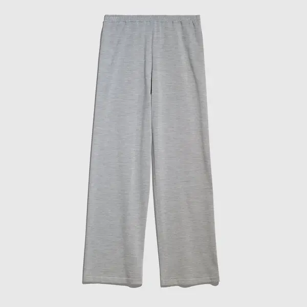 Gucci Wool Silk Leisure Pants With Embroidery - Grey