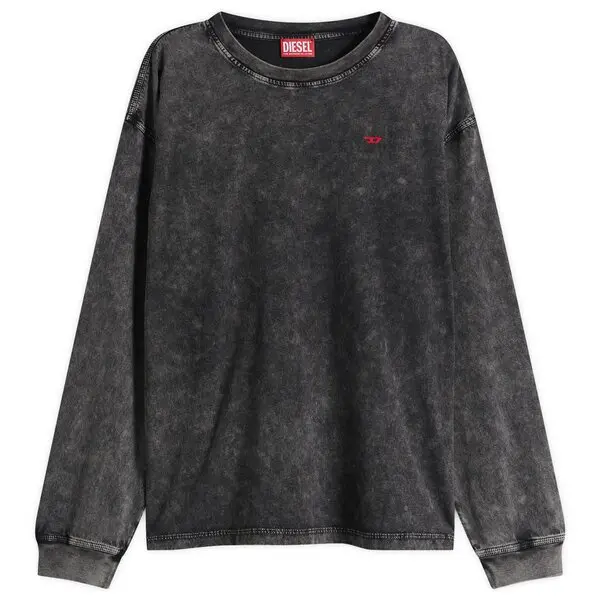 DIESEL® Garment Dyed Long Sleeve T-shirt - Caviar