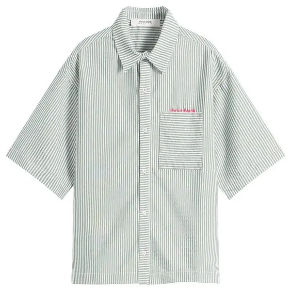 ABOUT:BLANK Seersucker Short Sleeve Shirt - Green