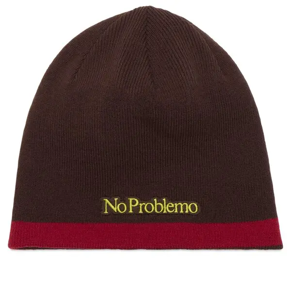 NO PROBLEMO Np Stripe Reversible Beanie - Brown