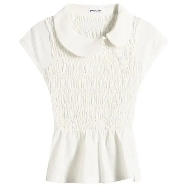 PEACHY DEN Ferdinand Polo Top - Porcelain