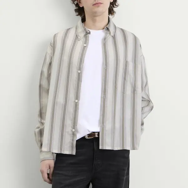 WON HUNDRED Maza Stripe Shirt - Rock Ridge Combi
