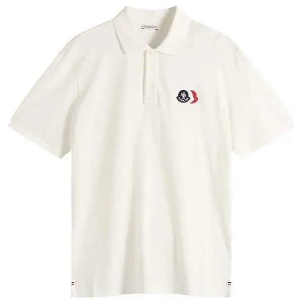 Moncler Cotton Pique Logo Polo - White