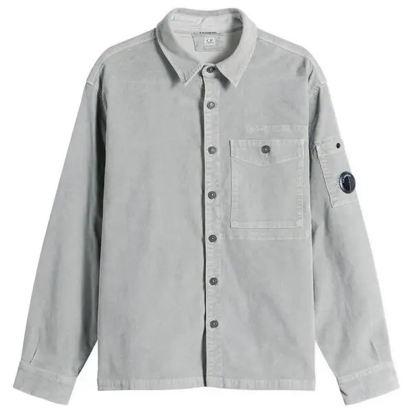 C.P. COMPANY Corduroy Lens Overshirt - Flint Grey