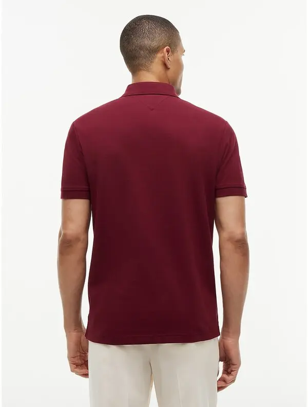 Tommy Hilfiger Regular Fit Signature Flag Stripe Polo - Burgundy