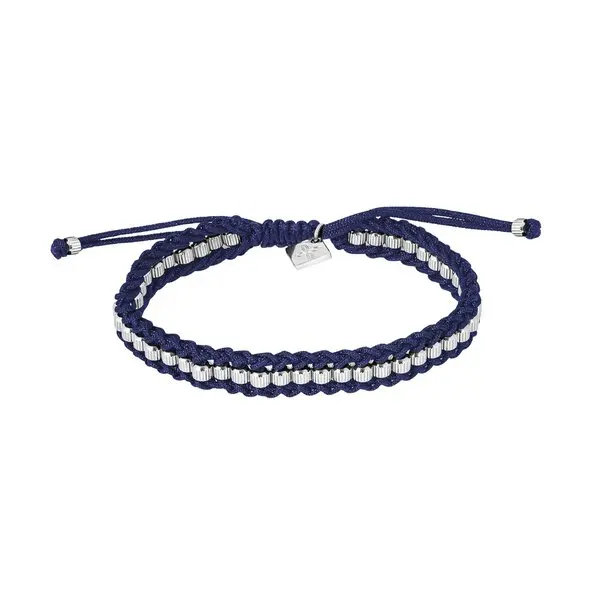 Tateossian Blue / Silver Thompson Friendship Bracelet In Blue - Blue/silver