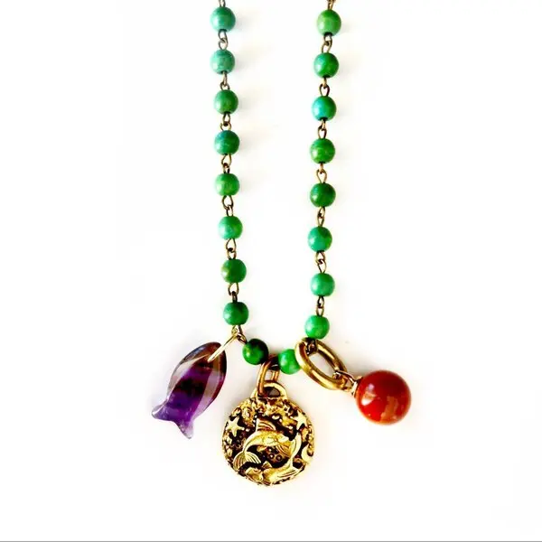 Persia Donà Jewelry Exotic Charms Necklace - Green