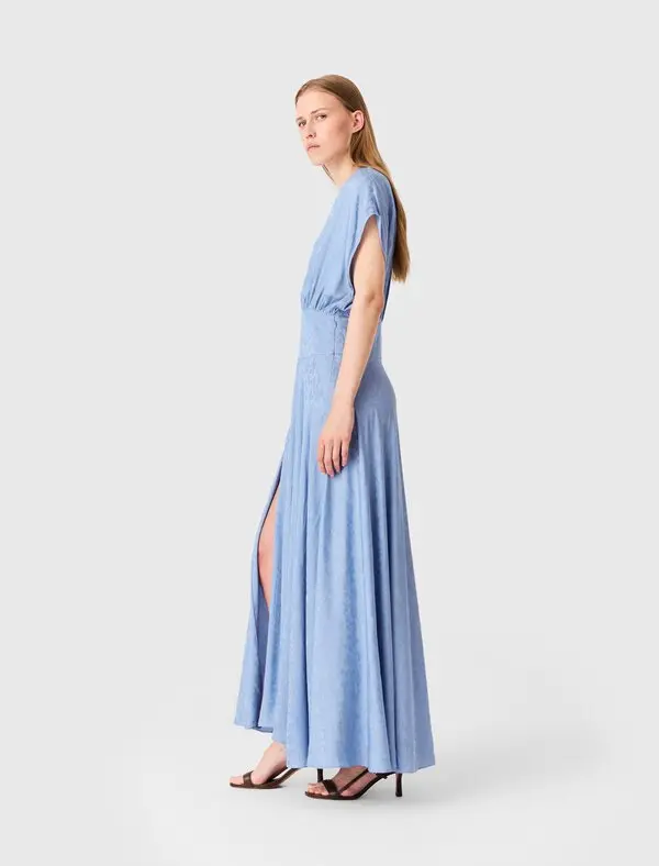Maje Patterned Jacquard Maxi Dress