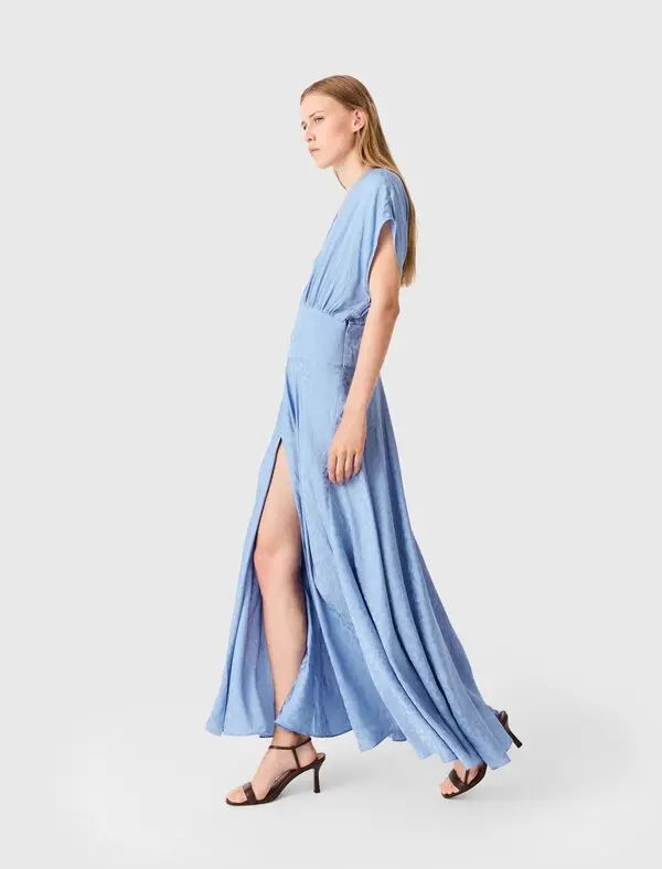 Maje Patterned Jacquard Maxi Dress