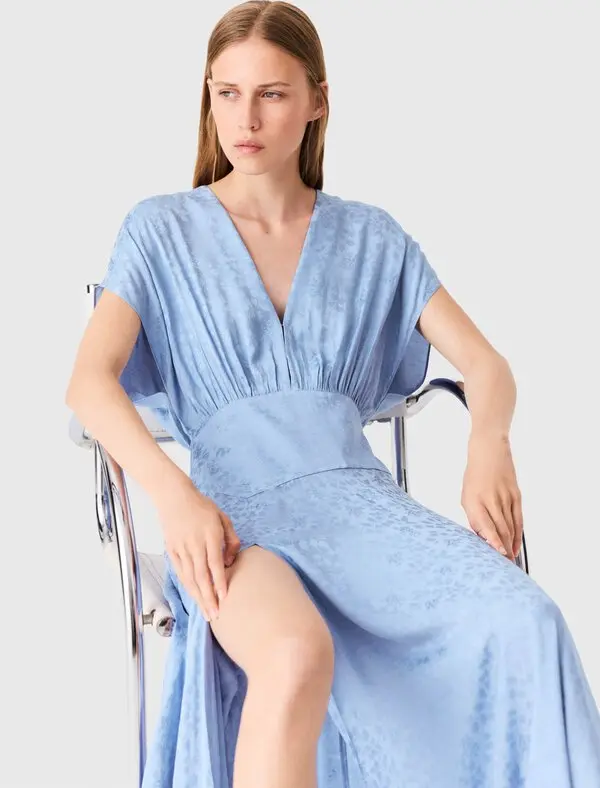 Maje Patterned Jacquard Maxi Dress
